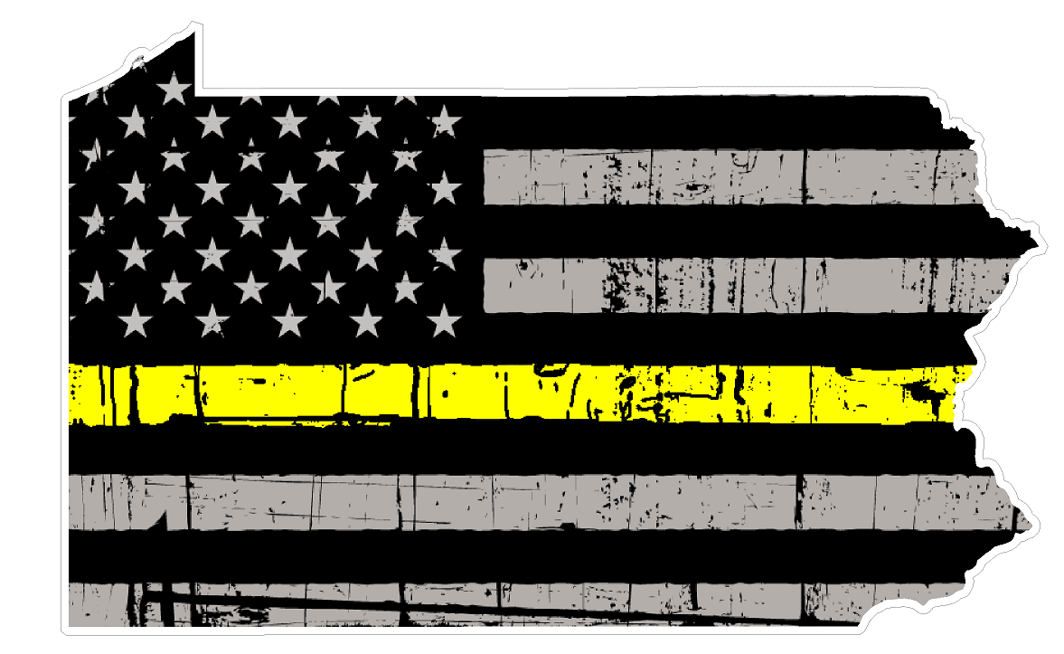 Pennsylvania State (E39) Thin Yellow Line Dispatch Vinyl Decal Sticker ...