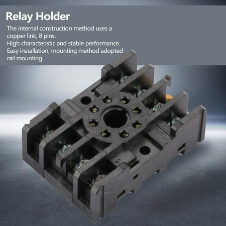 Power Relay Socket Base 8Pin Relay Socket Base, Rail Mount Safe Relay ...