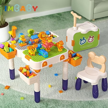 Kids Blocks Table Compatible Educational Children Table Easy To ...