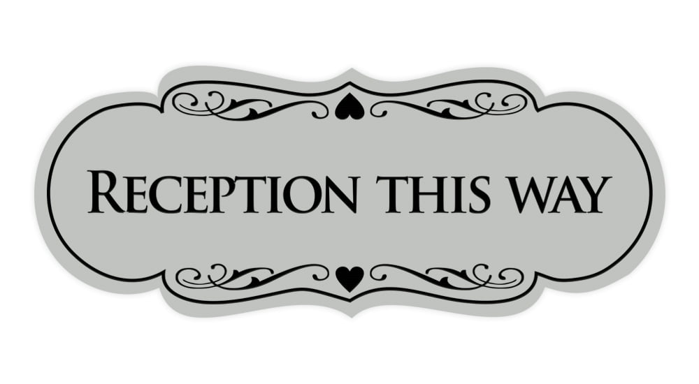 Signs ByLITA Designer Reception This Way Sign (Lt Gray) - Small ...