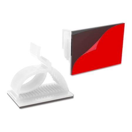 homeholiday 100 Pieces Cable Clips Self Adhesive Wire Clamps Plastic ...