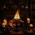 2026 Witch Hat Lamp,Stained Glass Resin Wizard Hat Light Gothic Table ...