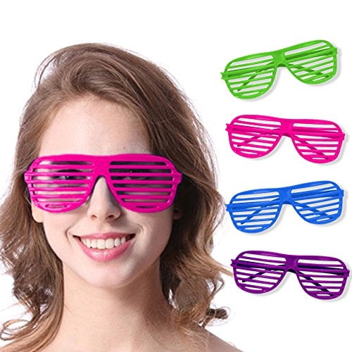Novelty Place Neon Color Shutter Glasses Gafas de sol con ranura para ...