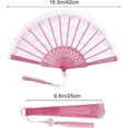 Lace Handheld Folding Fan Embroidered Flower Bridal Hand Fan Chinese ...