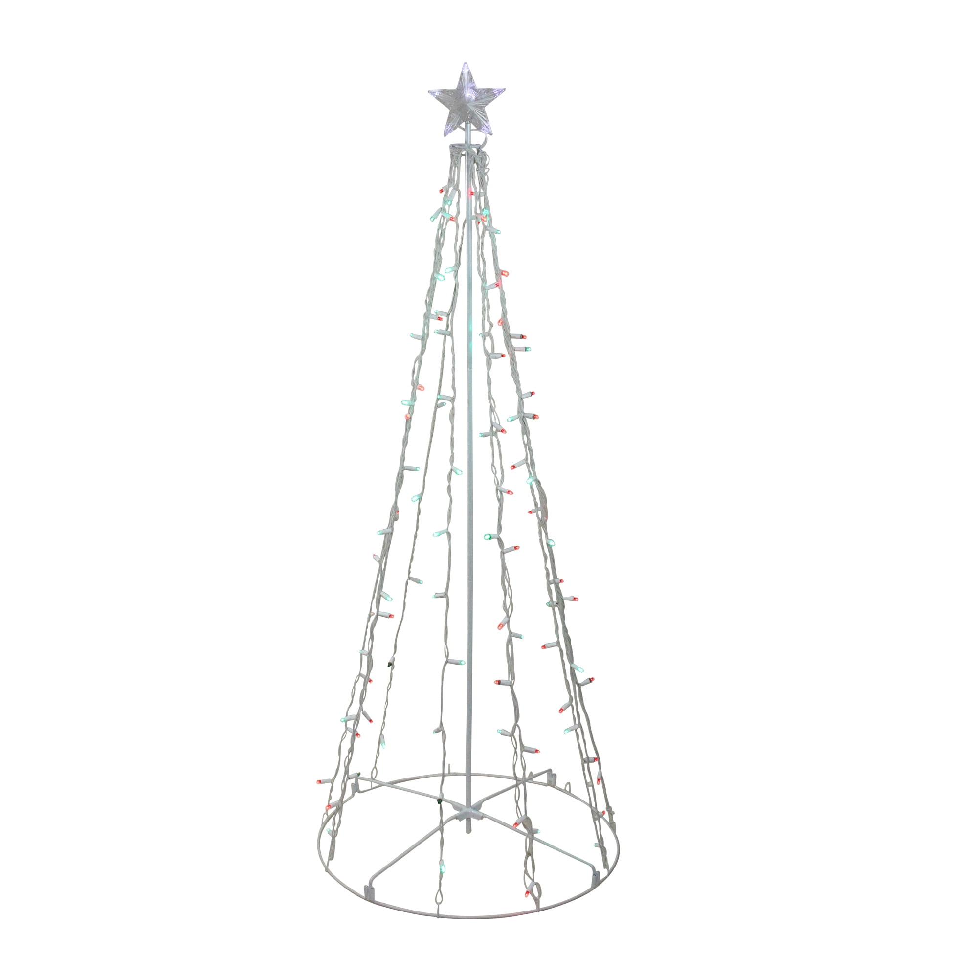 5' Red and Green LED Lighted Twinkling Christmas Tree Outdoor Decor ...
