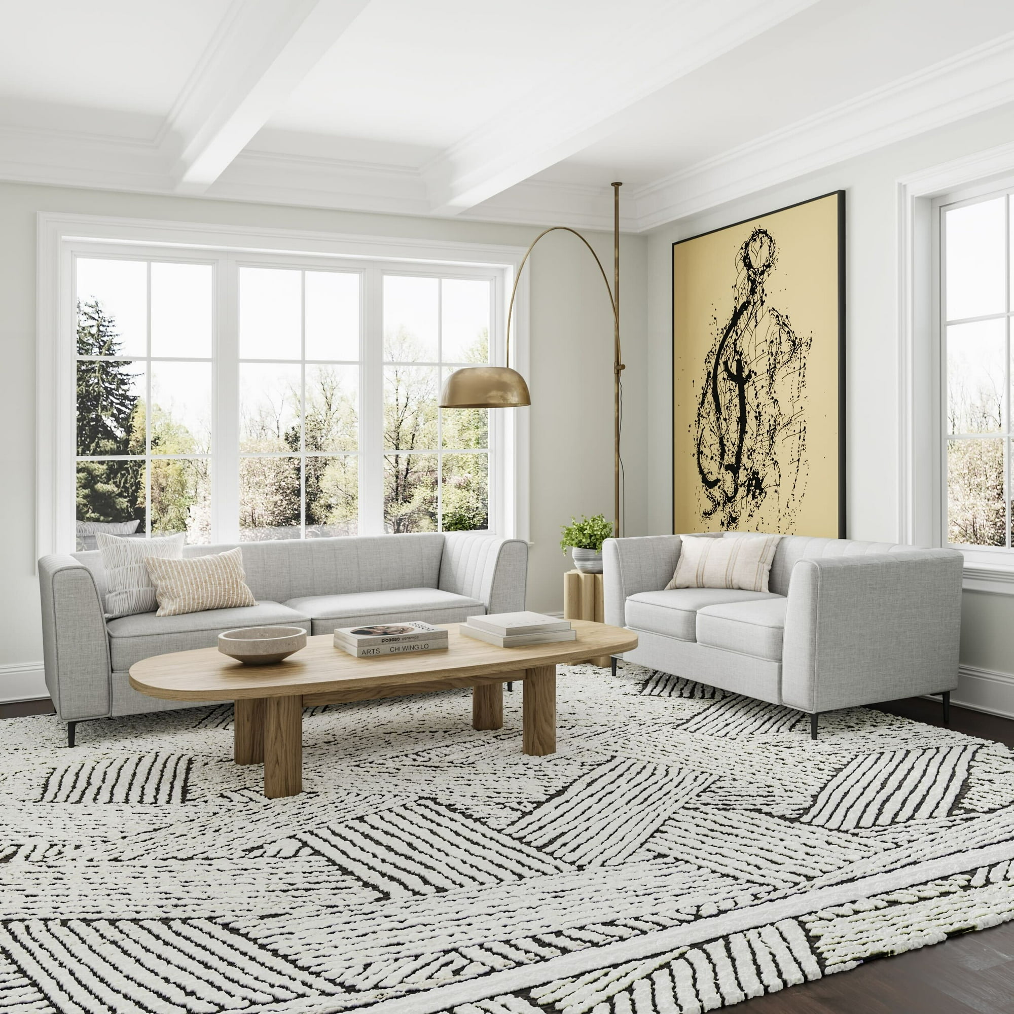Enigma 3 Seater Sofa in Grey Linen