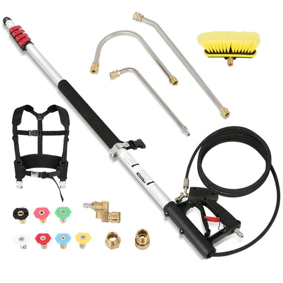 EDOU 24 FT Telescoping Wand Pressure Washer Extension Wand with 15 ...