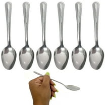 6 Pc Stainless Steel Dinner Spoons Flatware Set Silverware Cutlery Soup ...
