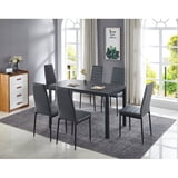 Anchorhome Modern 7-Piece Indoor Dining Room Set, Rectangular Wood ...