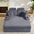 Miniyam 64in Compressed Upholstered Chaise Lounge Oversized Sleeper ...