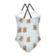 Spaghetti Strap Little Daisy Capybara One Piece Swimsuit Stretch Beach ...