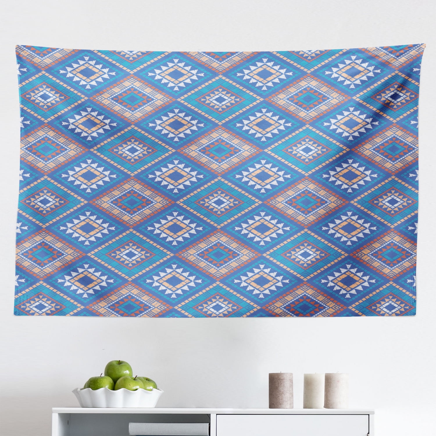 Aztec Tapestry, Retro Layout of Triangles Composition Native Vibes ...