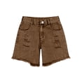Afuyipoi Girls Jean Shorts,Breathable Ripped Straight Leg Denim Shorts ...
