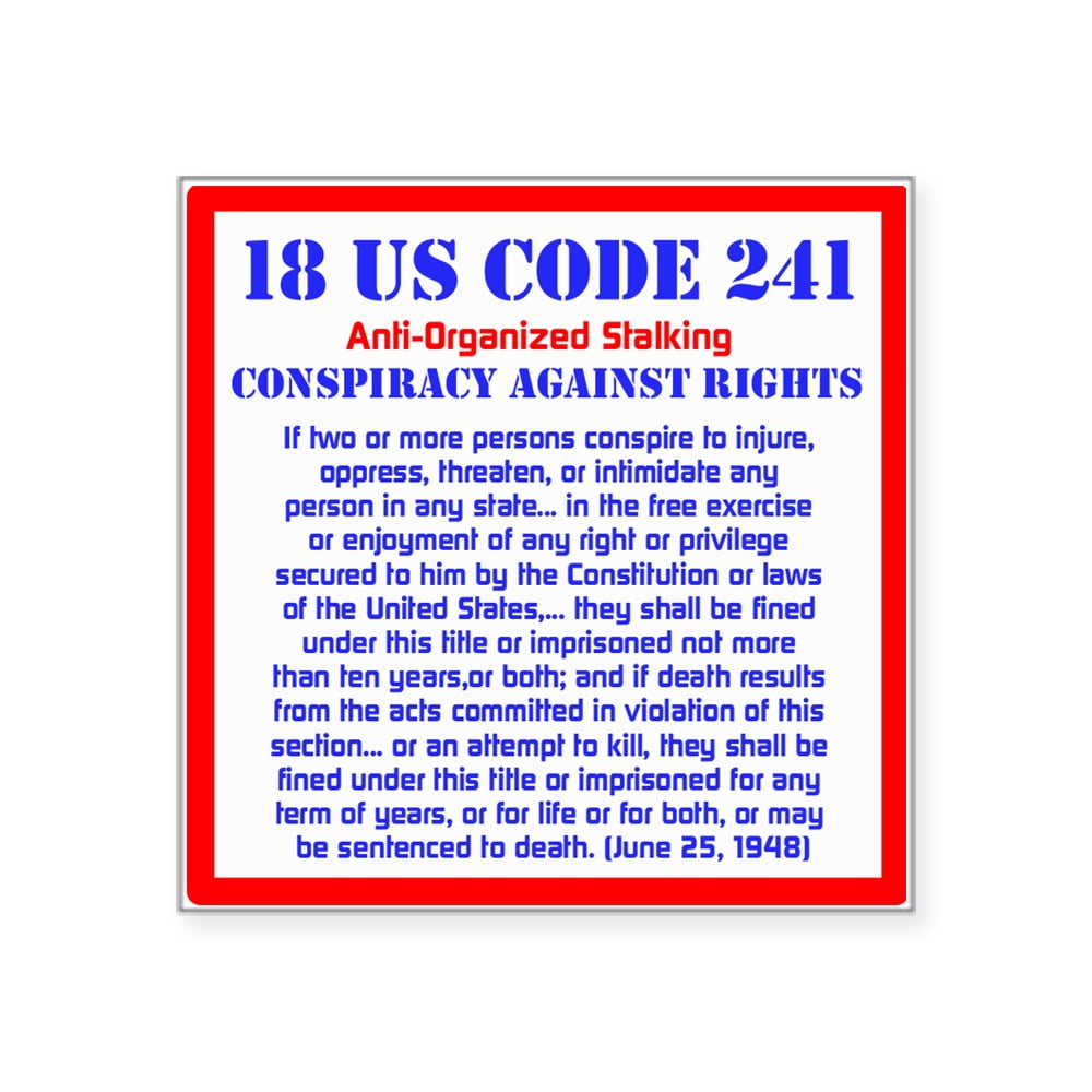 CafePress 18 US CODE 241 Sticker Square Sticker 3 X 3 Walmart