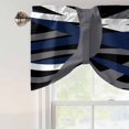 Abstract Art Tie Up Valance Curtains Blue White Black Gray Line Modern ...