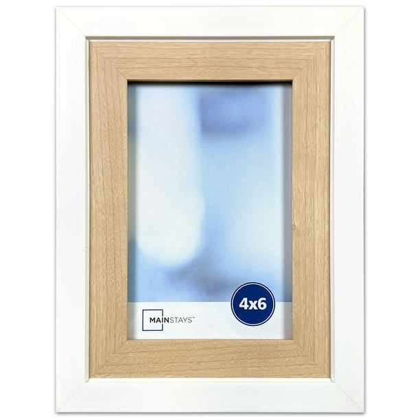 Mainstays 4" x 6" Two-Tone White Wood Photo Frame - Walmart.com