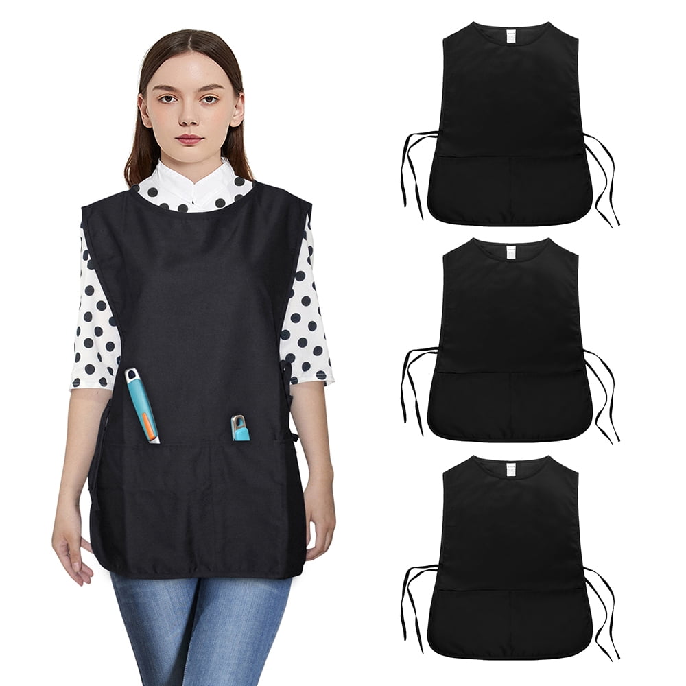 Toptie 3 Pack Unisex Cobbler Apron, Art Smock Working Uniform with 2 ...