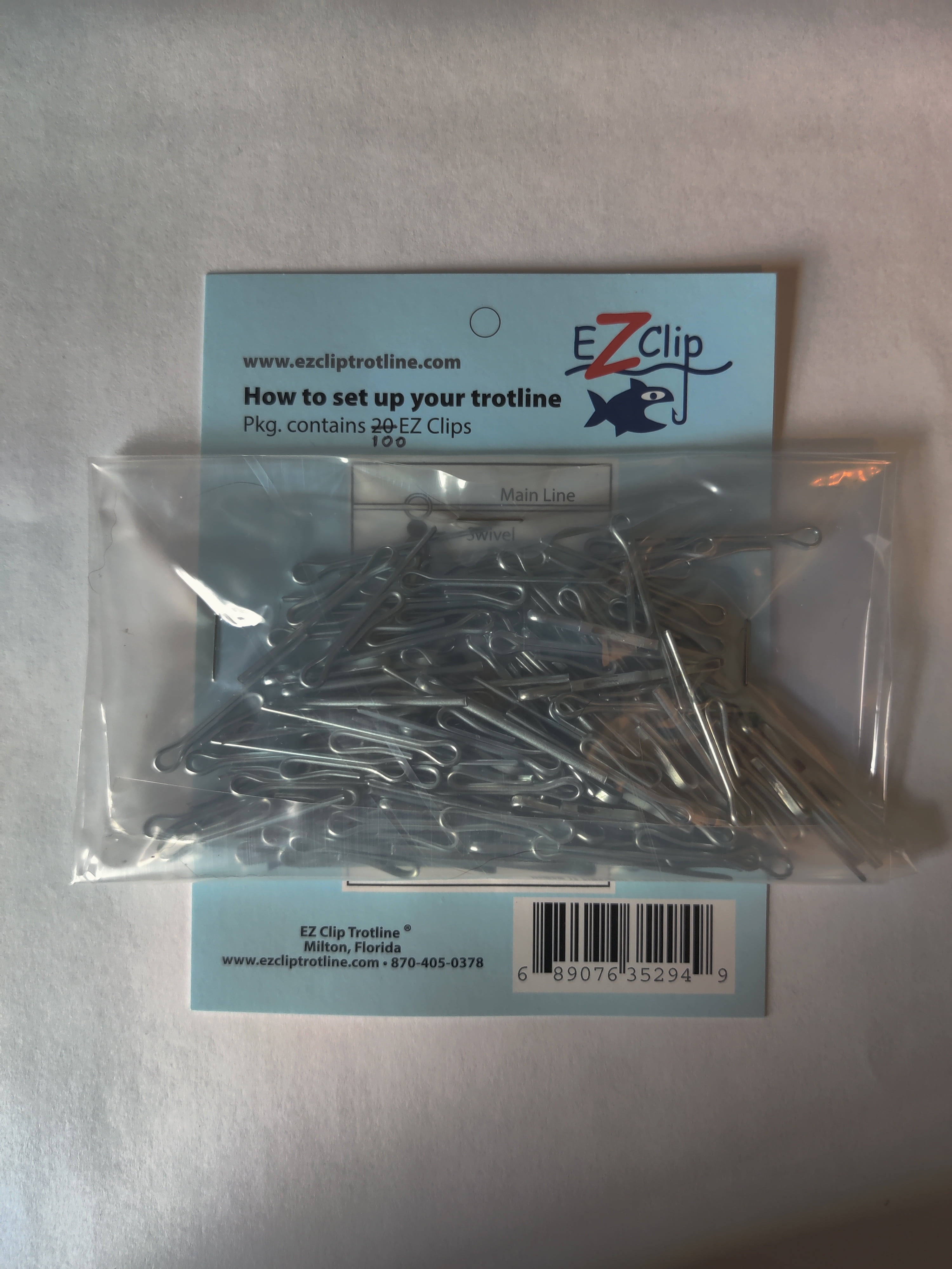EZ Clip Trotline Clips 100 count in Bulk, Jugline Clips, Setline Clips ...