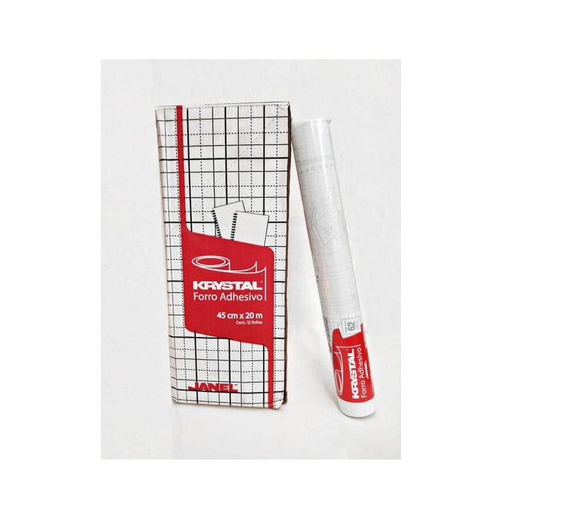 Caja con 12 Rollos de Papel Contac Transparente Adhesivo Kystal de 45 ...