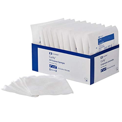 Kendall Curity Gauze Sponges 4"X 4" 12 Ply Cotton Blend Non-Sterile ...