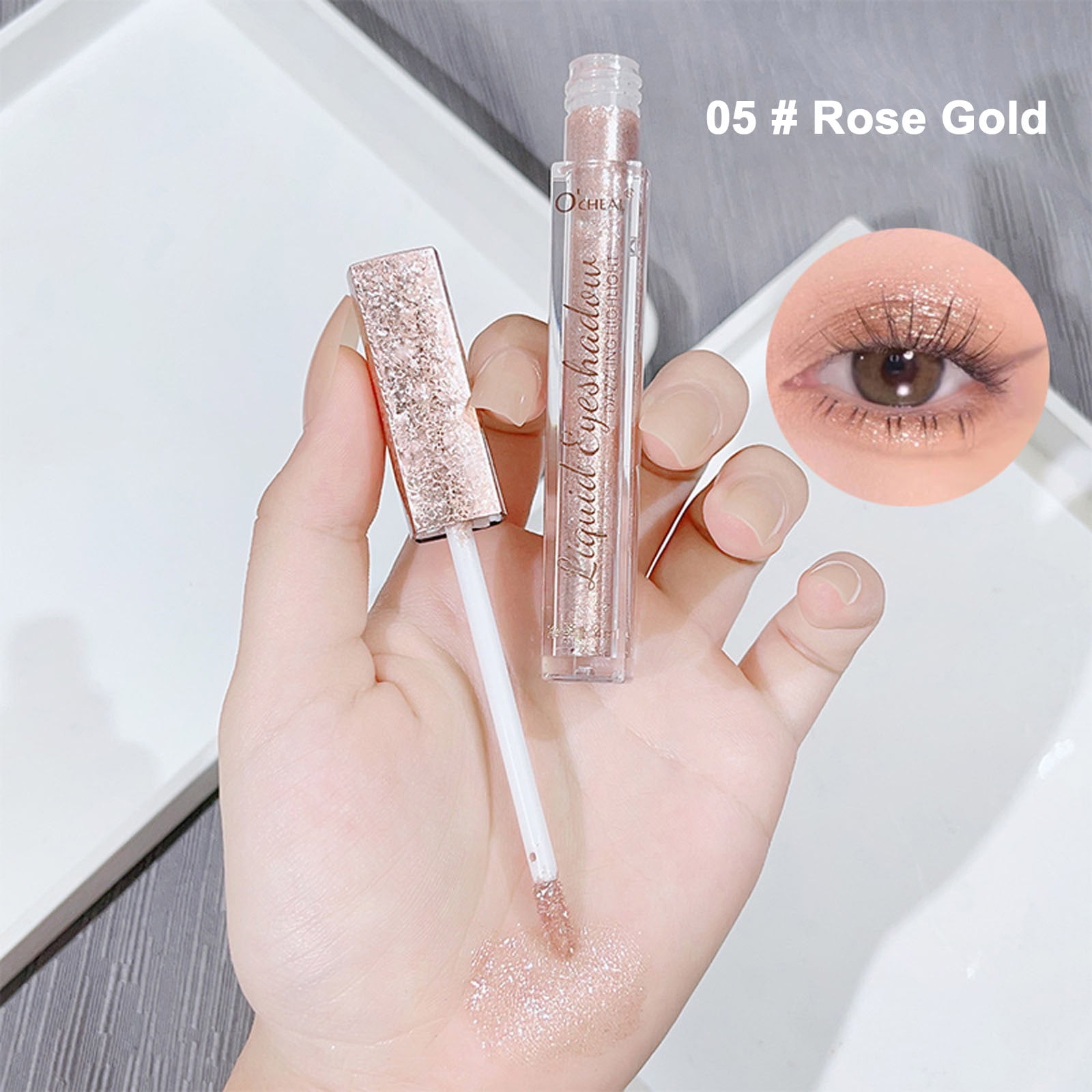 Sombra de ojos líquida con purpurina fina y cristal brillante, con ...