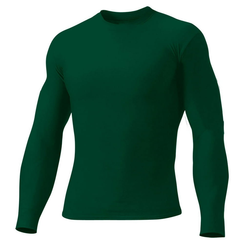 A4 - A4 Apparel N3133 Long Sleeve Compression Crew - Forest Green - X ...