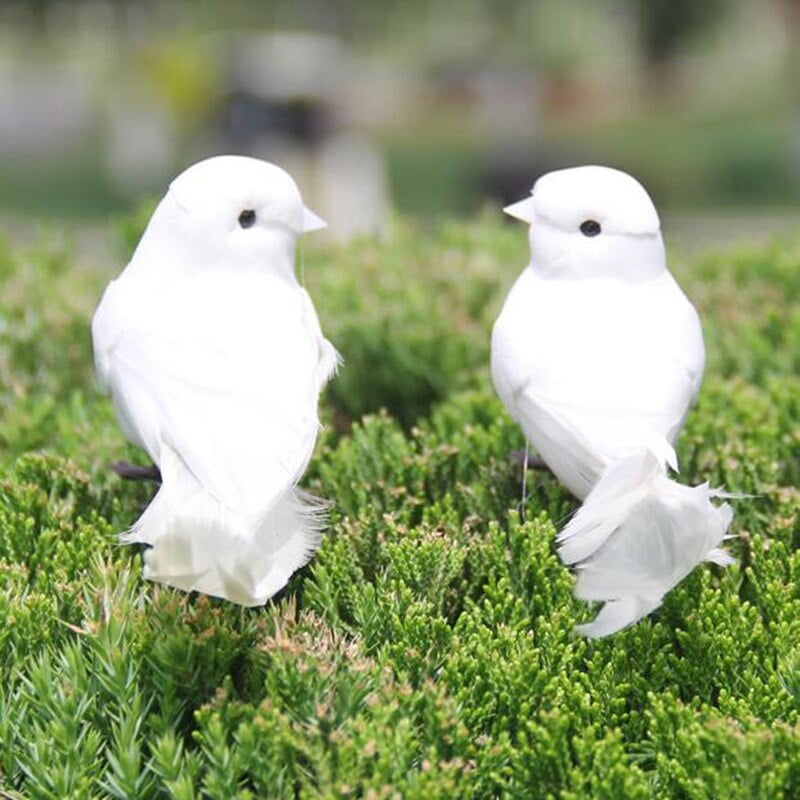 Fuwaxung 1PCS/2PCS Artificial Birds Fake Foam Animal Simulation Feather ...