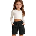 Dwellite Girls Hiking Cargo Shorts Bermuda Athletic Summer Casual ...