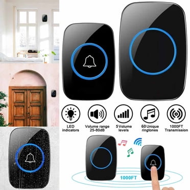 Wireless Doorbell, Waterproof Door Bell Kit, Distinguish Front and Rear ...