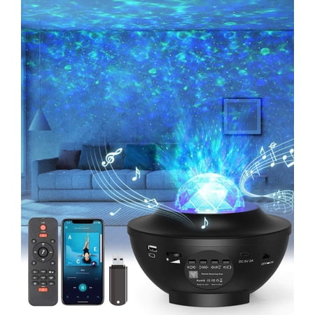 LED Starry Sky Projector, Rotating Water Wave Projector Light with ...