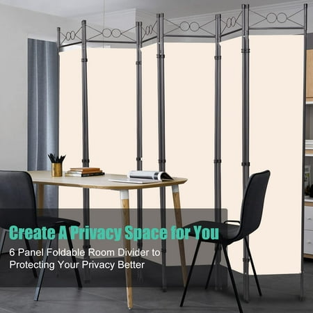 Room Divider-6 Panel Tall Room Dividers and Folding Privacy Screens, 6 ...