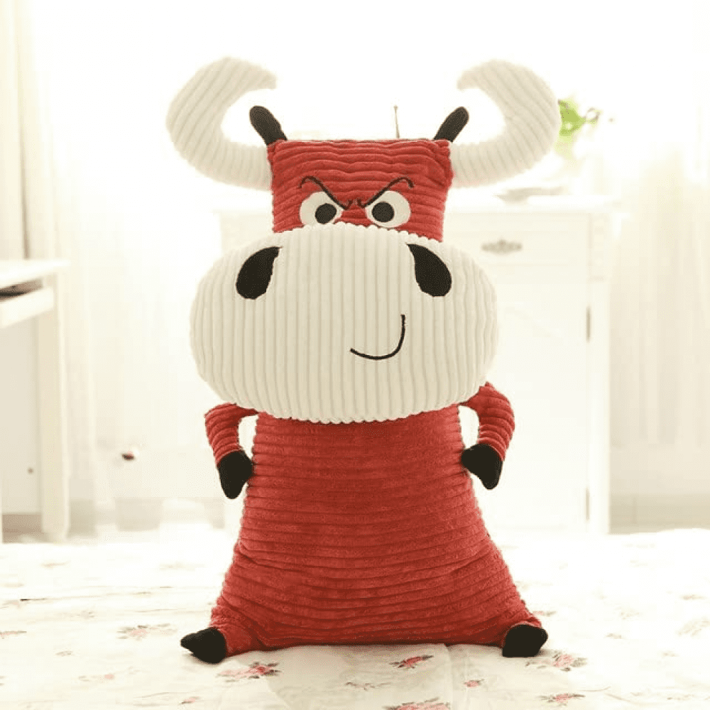 Giant stuffed animal cute plush toy red bull stuffed animal doll pillow soft plush stuffed animal plush children s birthday gift 24 inches high cute and soft Walmart