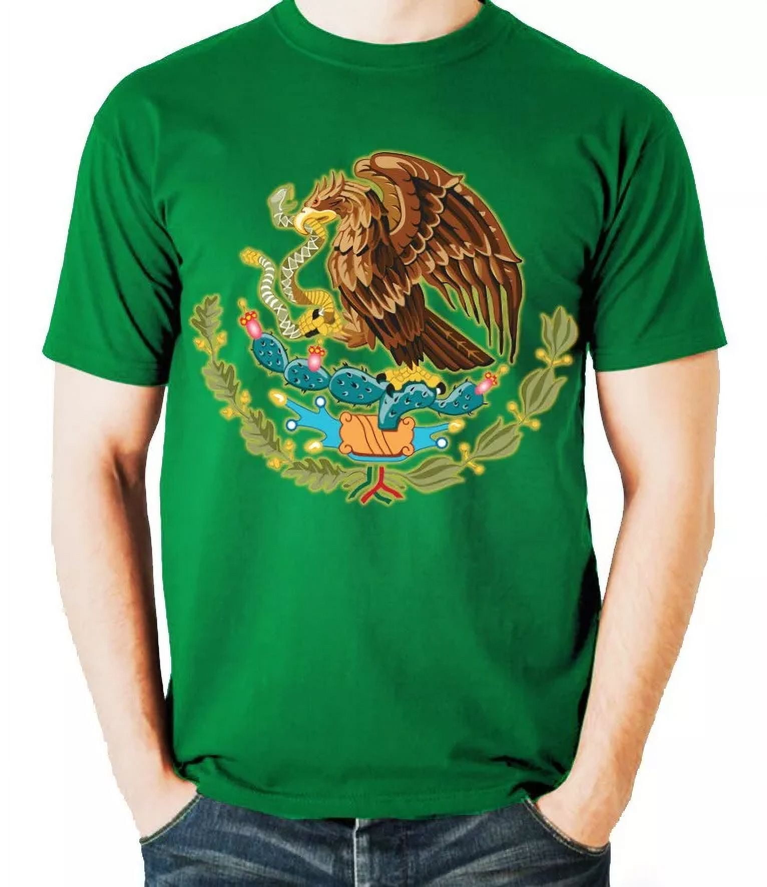 Playera Camiseta Aguila Bandera De Mexico Verde Blanco Roja | Walmart ...