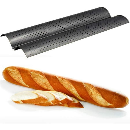 Trumpet，Black，Non-Stick Perforated French Bread Baguette Pan Baking ...