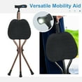 bestolf Folding Cane with Seat LED Light Portable Seat Aluminum Alloy ...