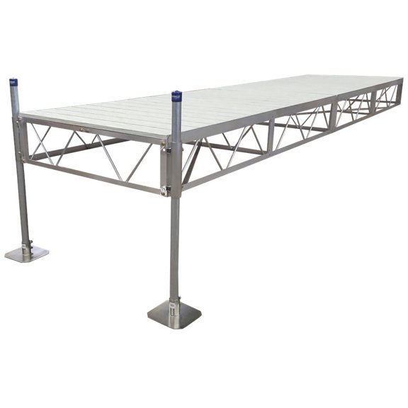 Patriot Low Pro Stationary Dock Kit with Gray Poly Decking, 4' Pipe ...