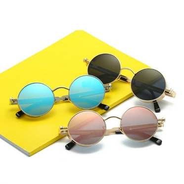Retro Round Small 48mm Vintage Hippie Round Polaroid Sunglasses Driving ...