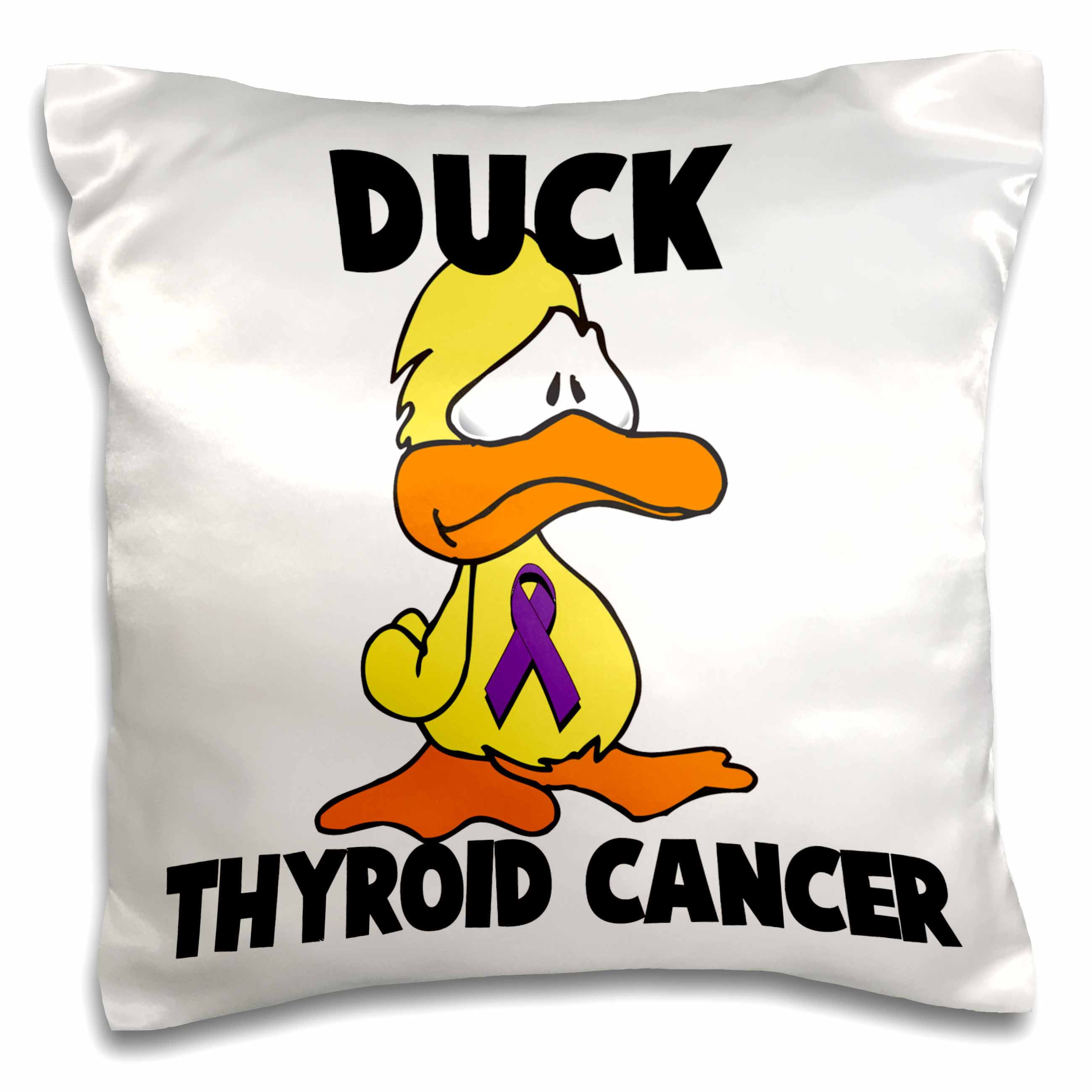Duck Thyroid Cancer Awareness Ribbon Cause Design 16x16 inch Pillow ...