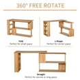 360° Rotating L Shaped Computer Desk, Home Office Swivel Corner Desk ...