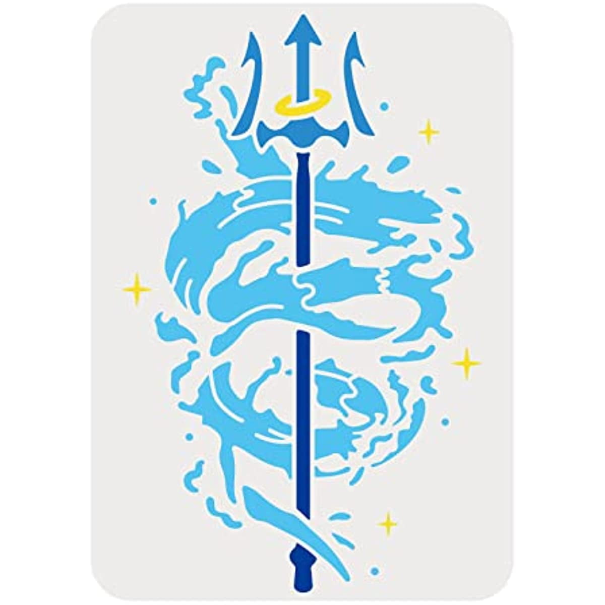 Trident Stencils Ocean Waves Stencils Plastic Poseidon Trident Stencils ...