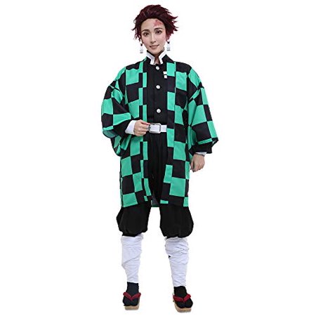 Miccostumes Men's Kamado Tanjiro Cosplay Costume Outfit Robe Kimono ...