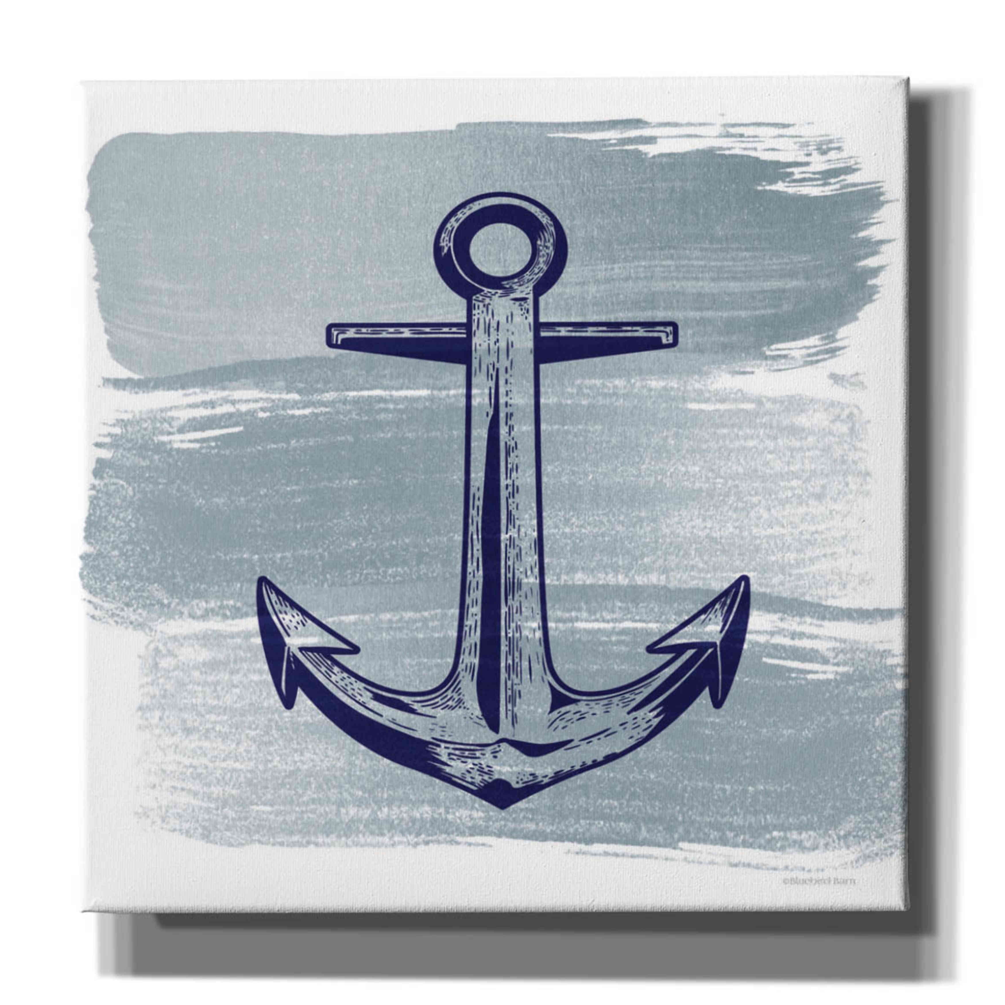 Epic Graffiti 'Brushed Midnight Blue Anchor' by Bluebird Barn, Canvas ...