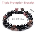 1pc Stone Bead Bracelets for Men Women Non-Magnetic Hematite & Natural ...