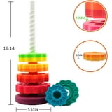 Spinning Stacking Toy for Baby Kids, Rainbow Tower, Dual Color Spinning ...