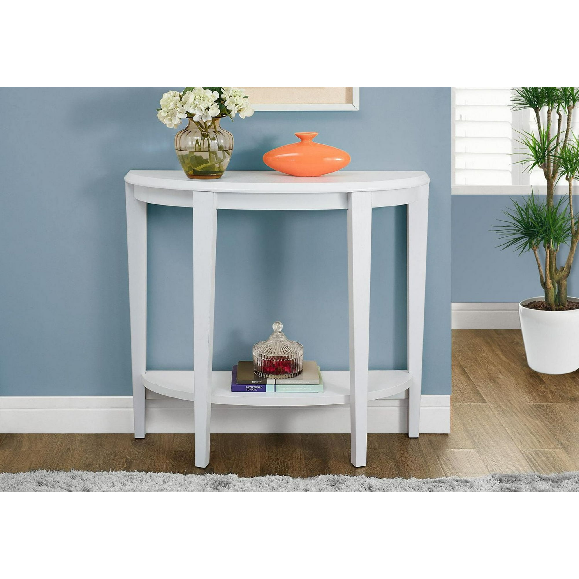 Monarch Specialties Accent Table  Console  Entryway  Narrow  Sofa  Living Room  Bedroom  Laminate  White  Contemporary  Modern