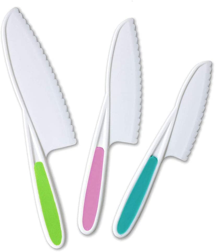 Cribun Knives for Kids 3-Piece Nylon Kitchen Baking Knife Set: Children ...