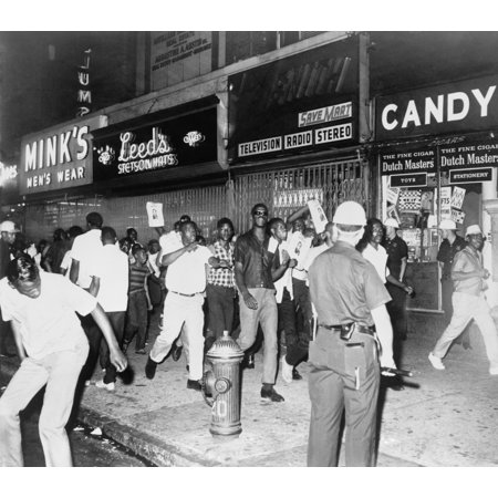 Youthful Crowd Chanting Along The Sidewalk On 125Th St. During The ...
