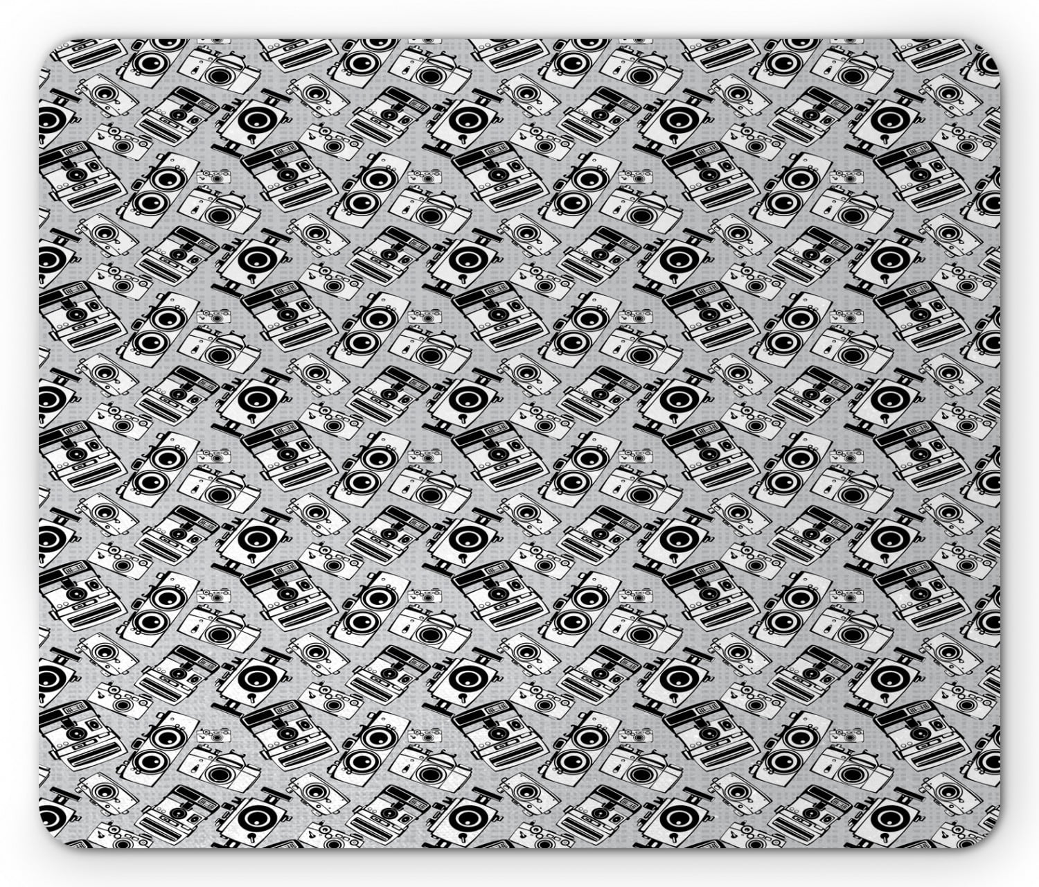 Hipster Mouse Pad, Vintage Film Photo Cameras Grayscale Pattern ...