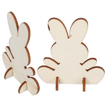 Wood Bunny Decor Easter Rabbit Craft Easter Wooden Bunny Cutouts ...
