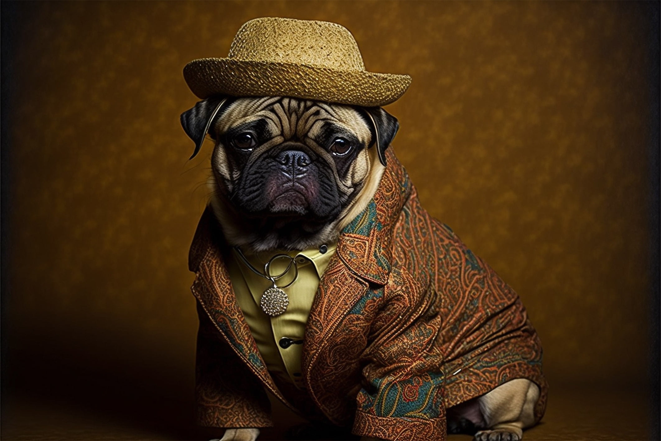 24x36 gallery poster, Cool Daddy Pug p1 - Walmart.com